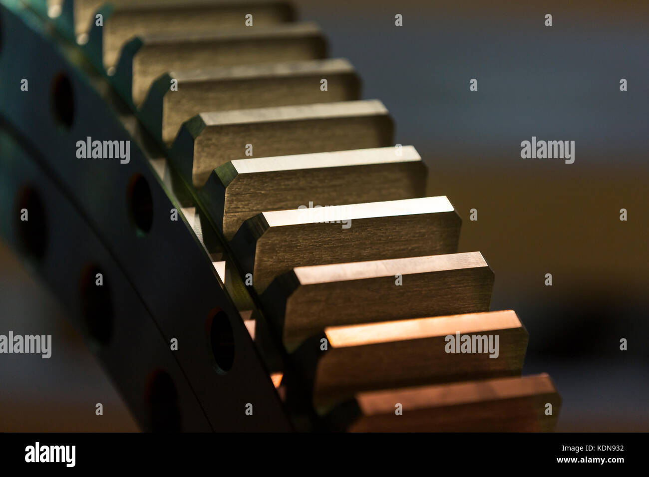 Big steel gear shot close- up photo Stock Photo - Alamy
