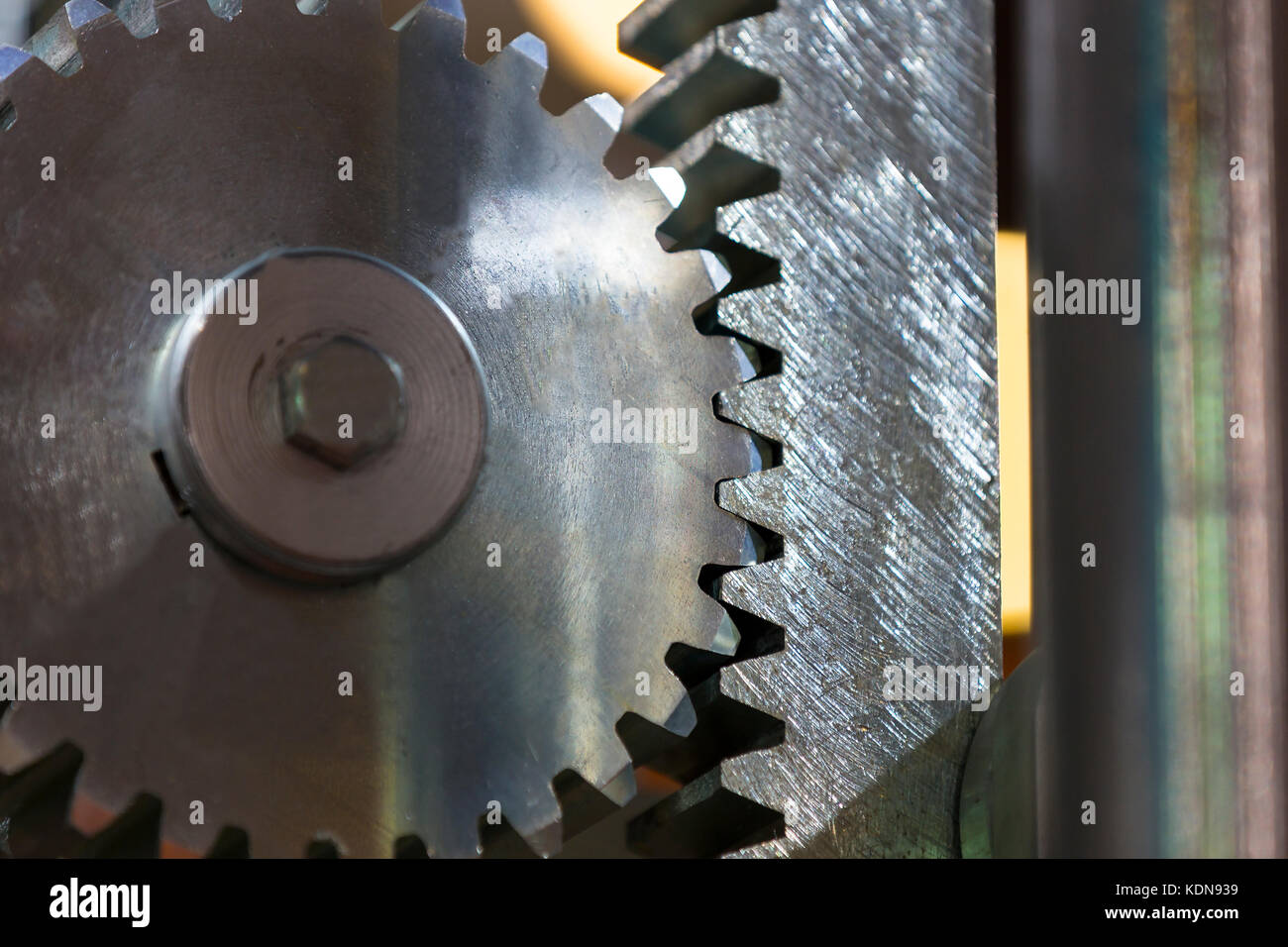 Big steel gear shot close- up photo Stock Photo - Alamy