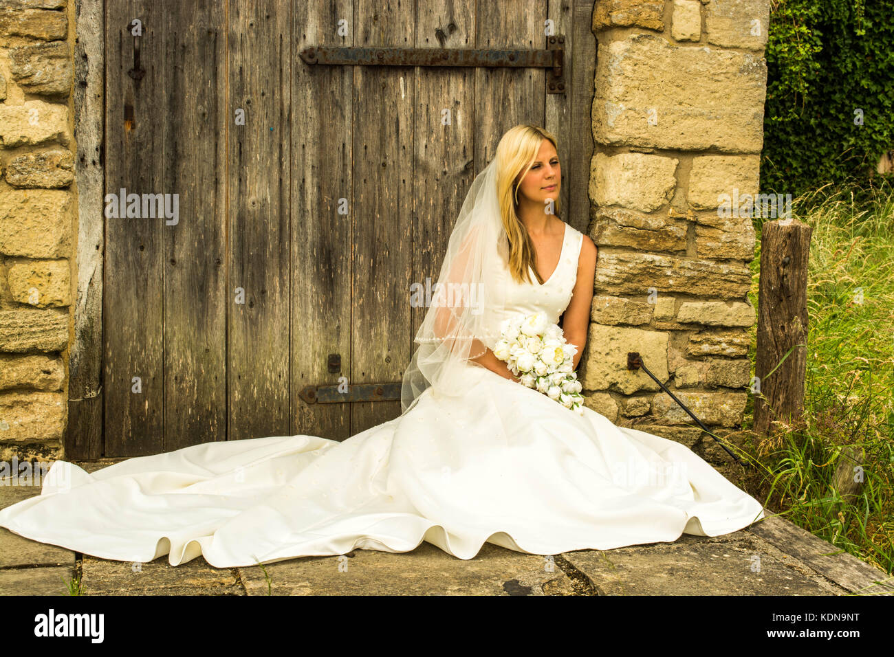 Bride in wedding dress Stock Photo - Alamy
