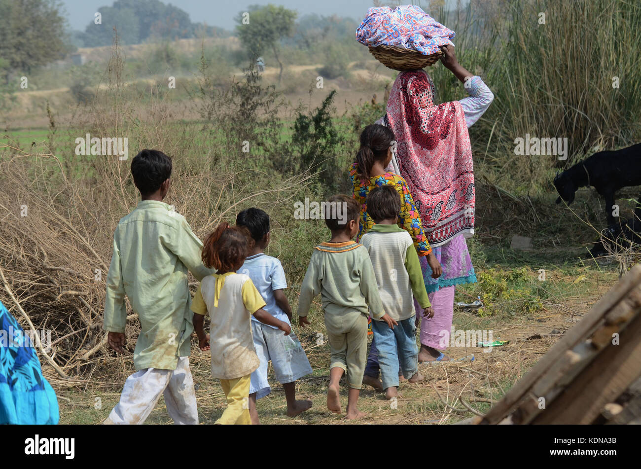 Lahore, Pakistan. 15th Oct, 2017. Pakistani villager woman busy in ...