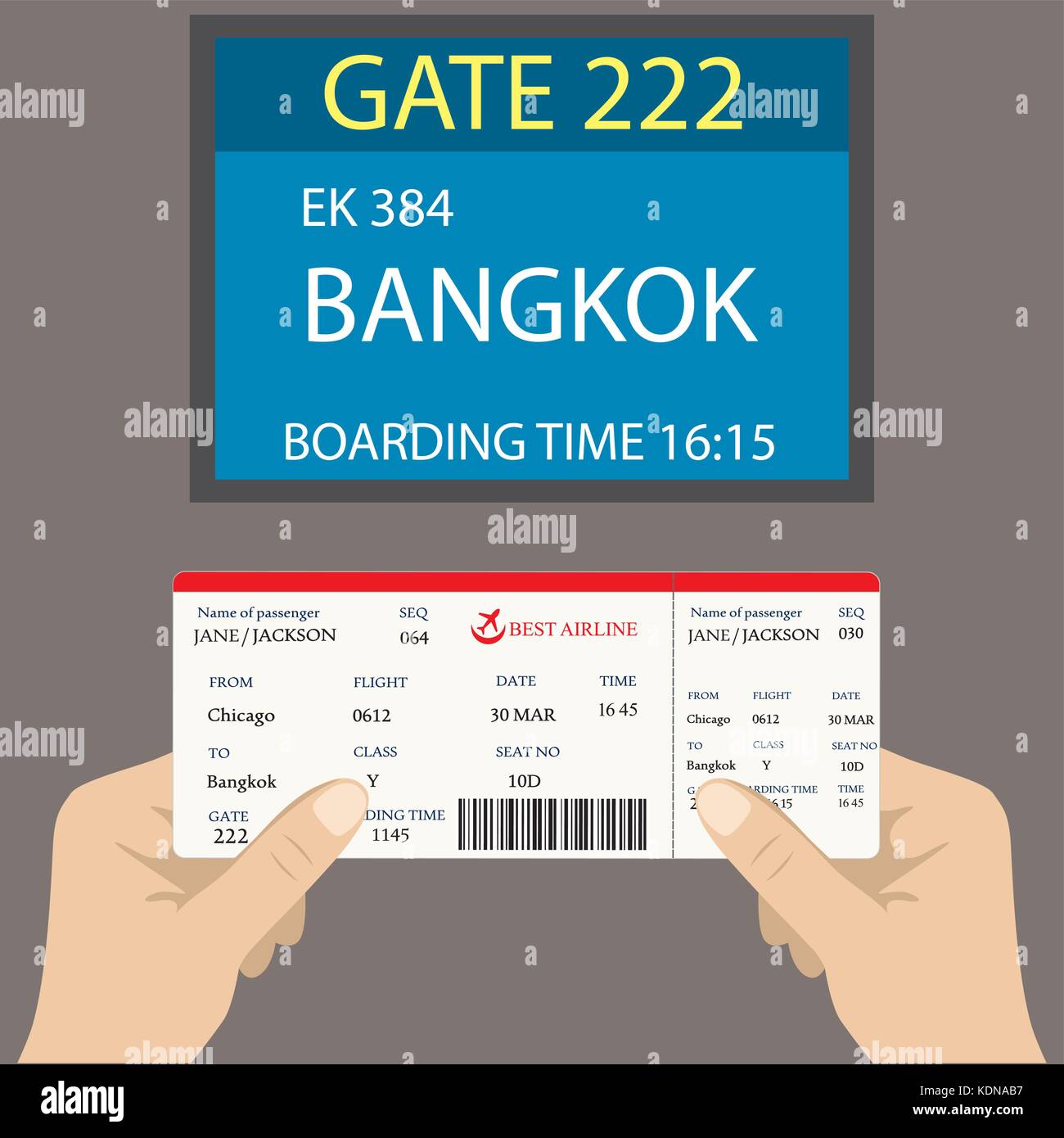 Flight boarding gate Stock Vector Images - Alamy