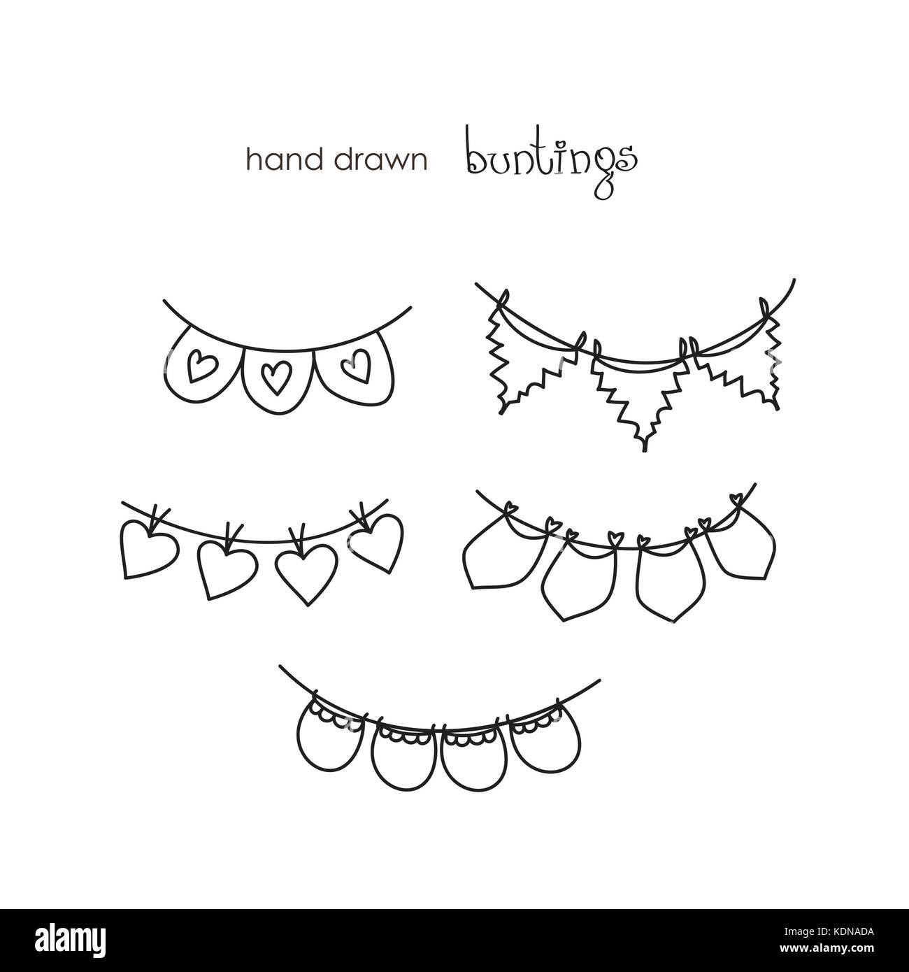 Bunting vector vectors Black and White Stock Photos & Images - Alamy