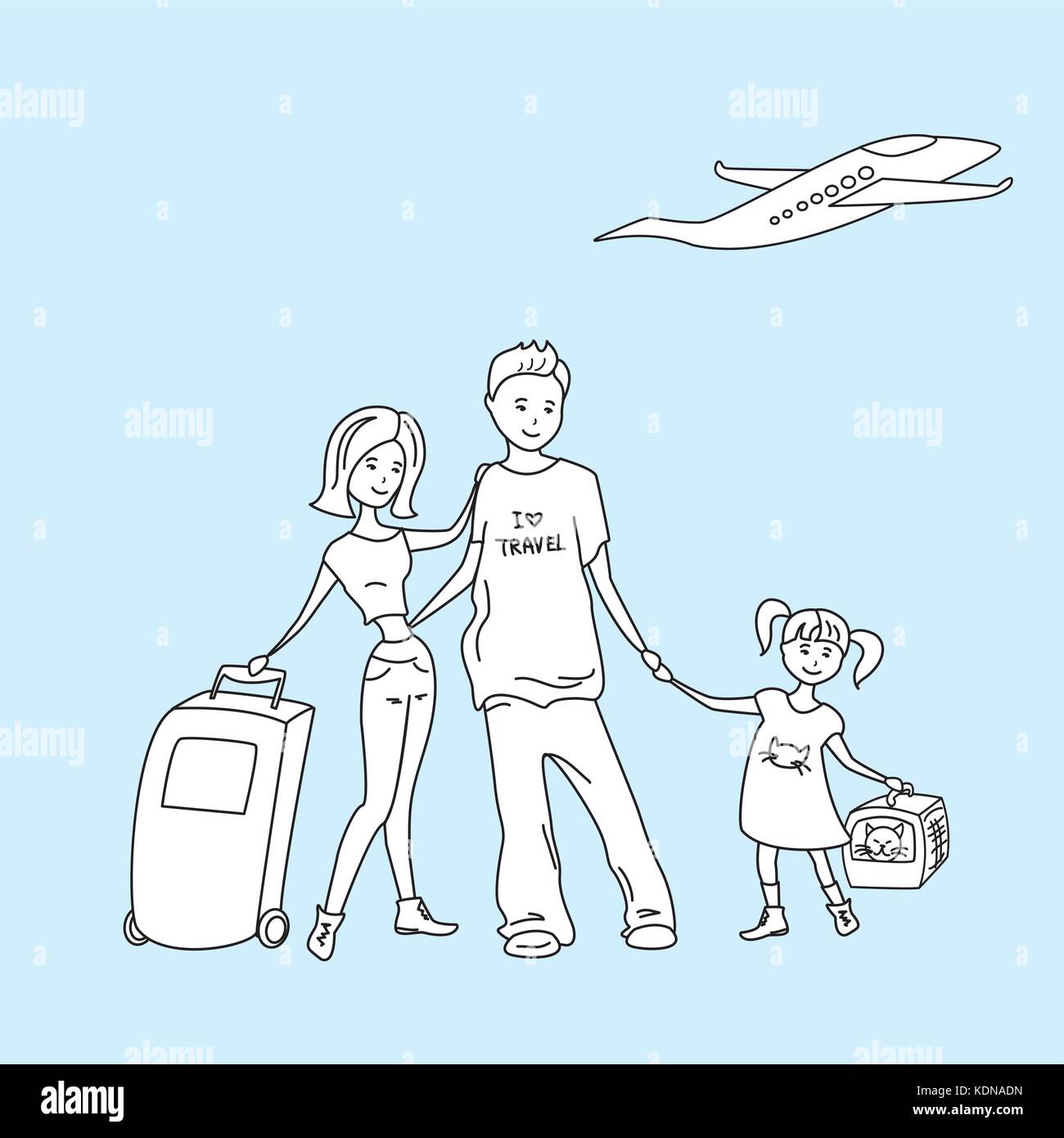 Family travel vacation girl Stock Vector Images - Alamy