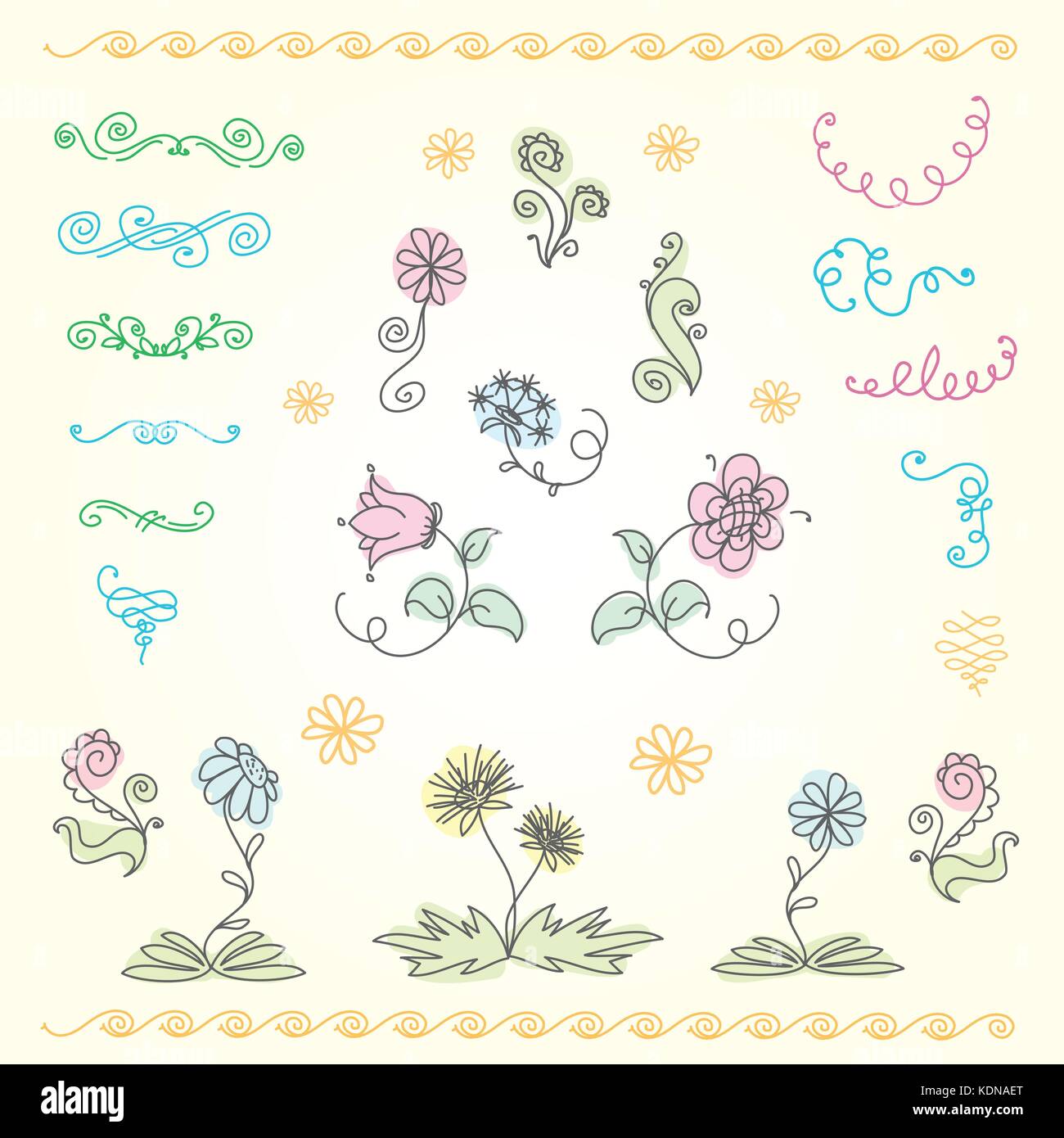 Calligraphic design elements and page decoration Stock Vector Images ...