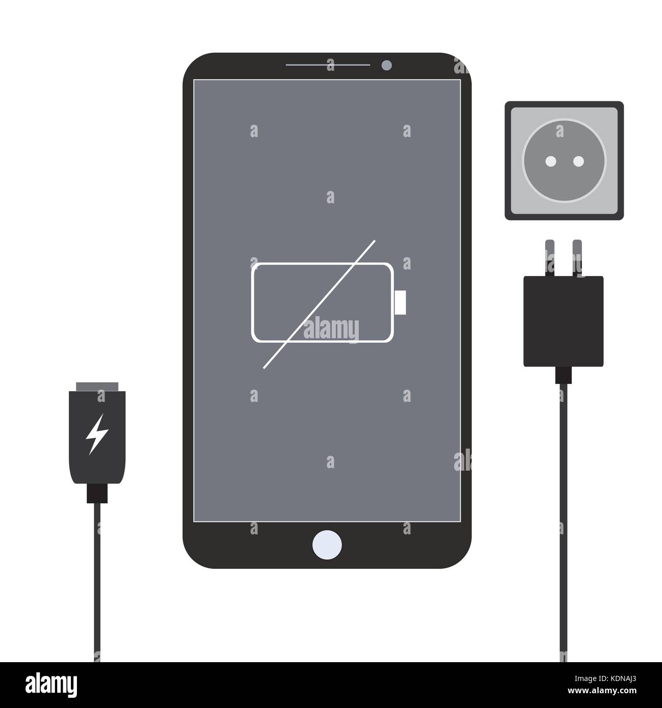 Mobile phone charging , flat design, vector Stock Vector Image & Art ...