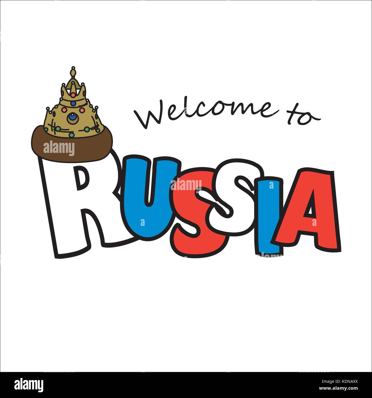 Welcome to Russian and tsar hat. Vector illustration isolated on white ...