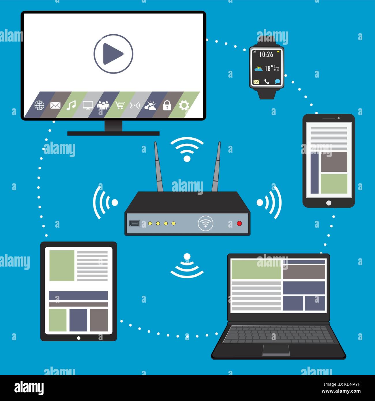 Watch tv tablet Stock Vector Images - Alamy