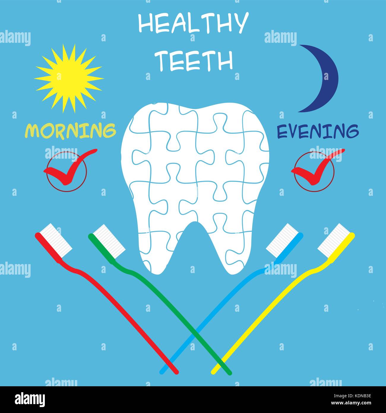 Dental care concept.Tooth of puzzle. Vector illustration Stock Vector ...