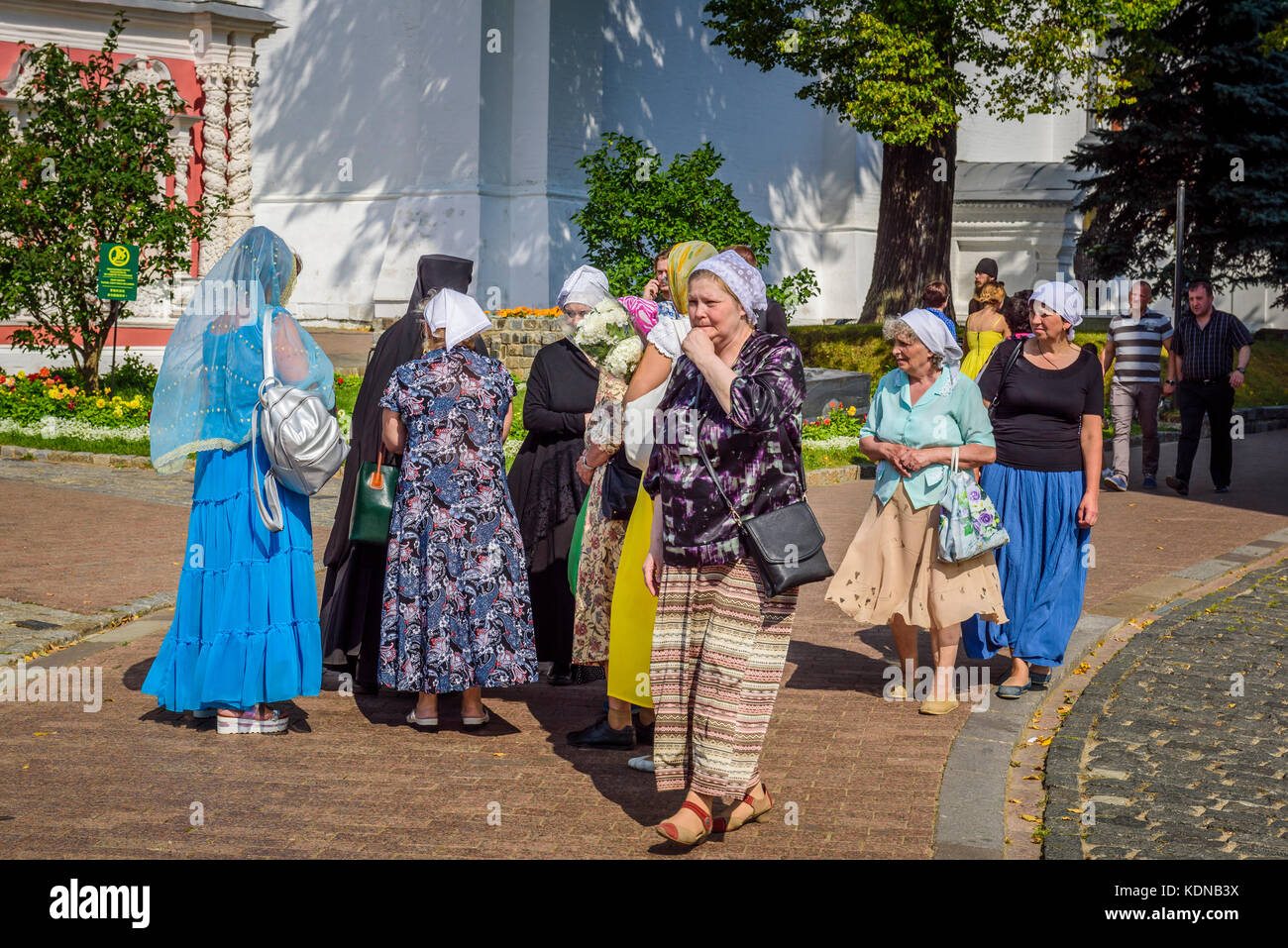 Orthodox patriarch talking russian women. Lavra (Trinity Sergiev ...