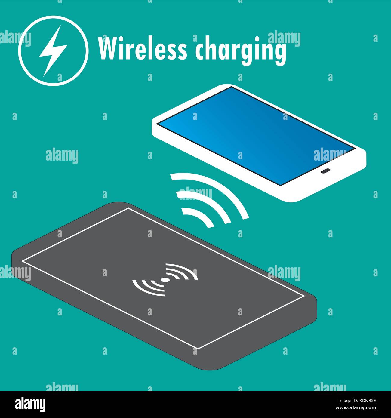 Wireless charging icon vector vectors hi-res stock photography and ...