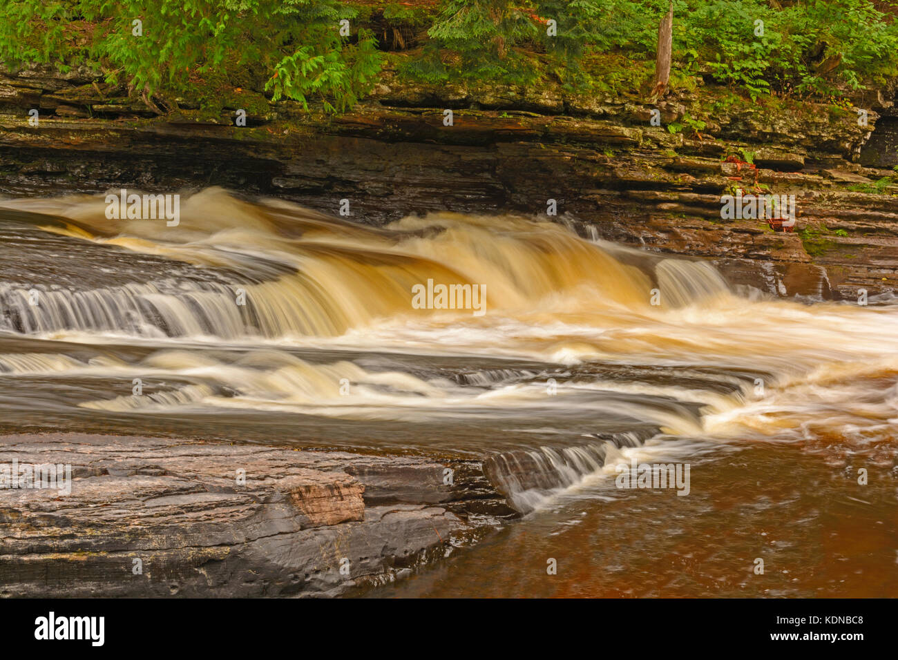 The Presque Isle River in Porcupine Mountains State Park in Michigan ...