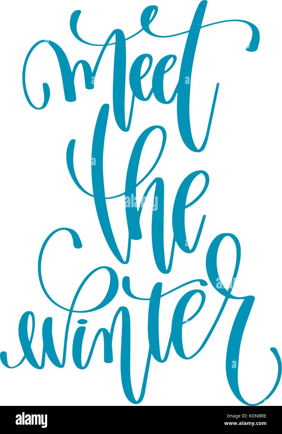 meet the winter hand written lettering inscription Stock Vector Image ...