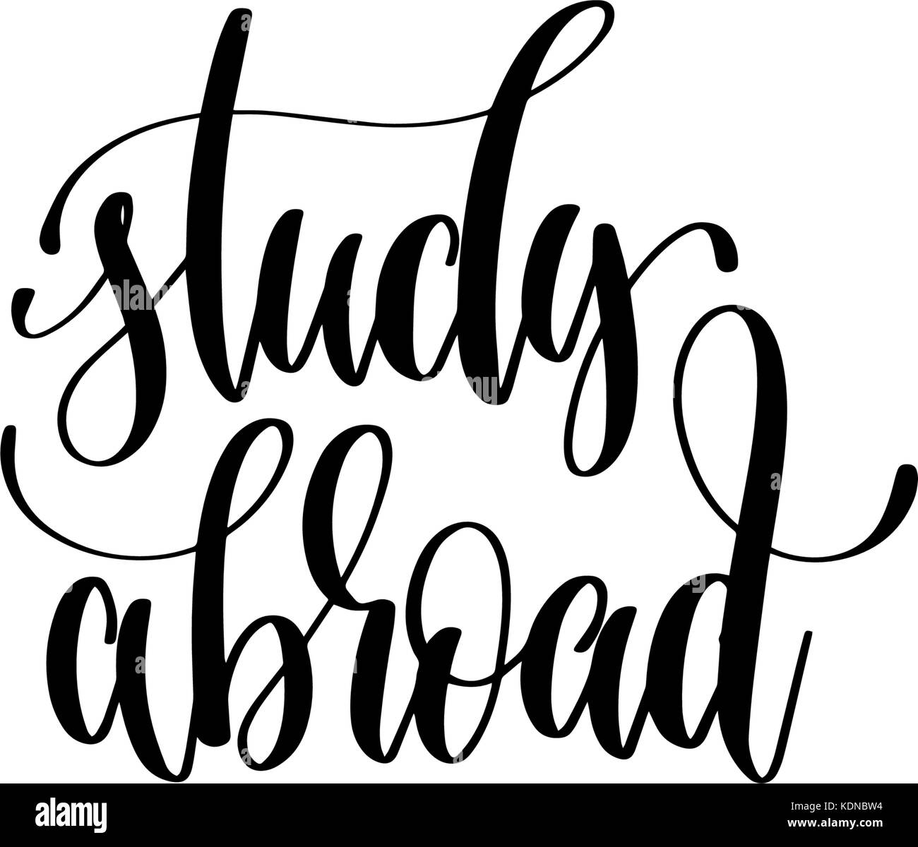 study abroad hand written lettering quote to education printing Stock ...