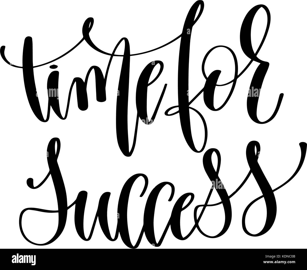 time for success hand written lettering inscription Stock Vector Image ...