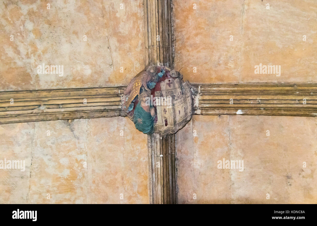 Stone detail (boss) on the cloisters ceiling, Norwich Cathedral ...