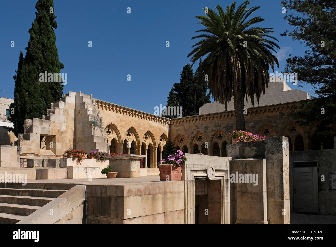 The courtyard of the Roman Catholic Pater Noster church part of a ...