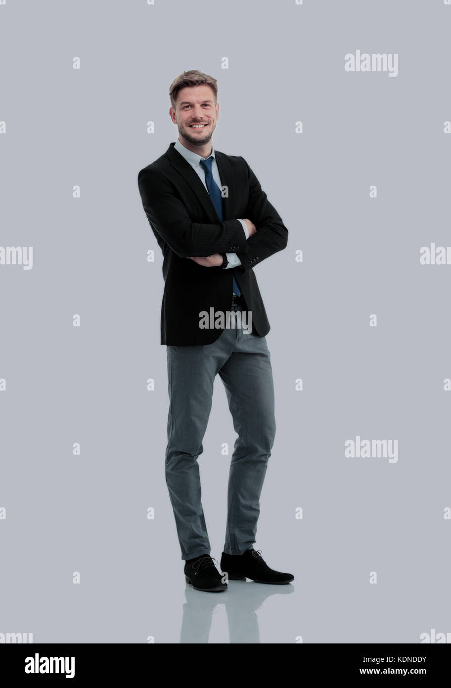 Portrait of a elegant handsome business man on white background Stock ...