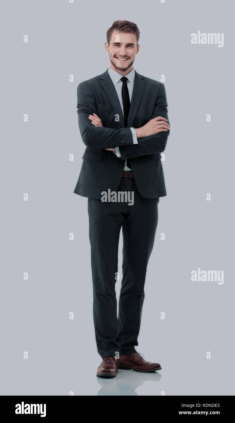 Portrait of a elegant handsome business man on white background Stock ...