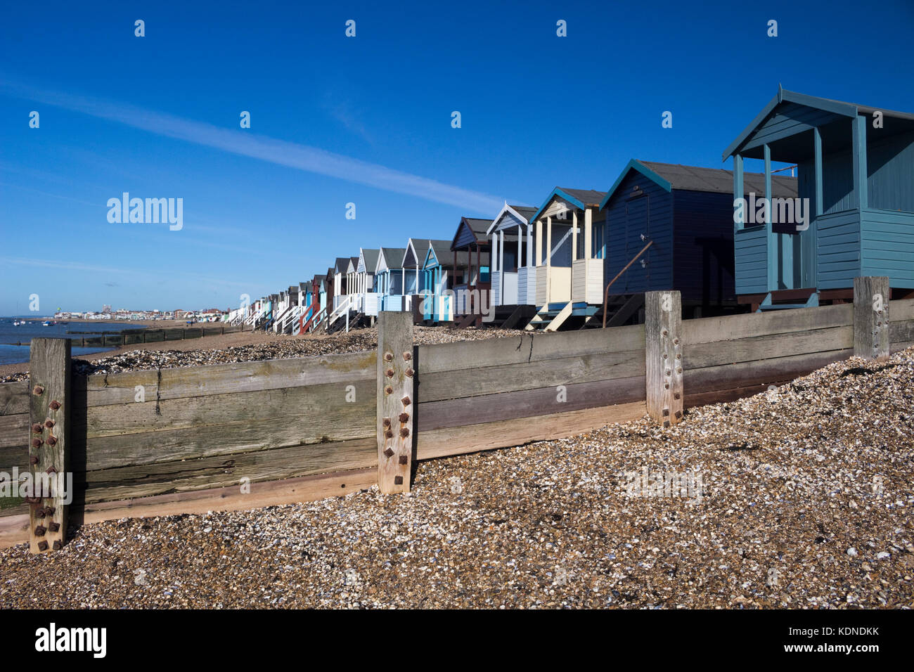 Beach Huts, Thorpe Bay, near Southend, Essex, England Stock Photo - Alamy