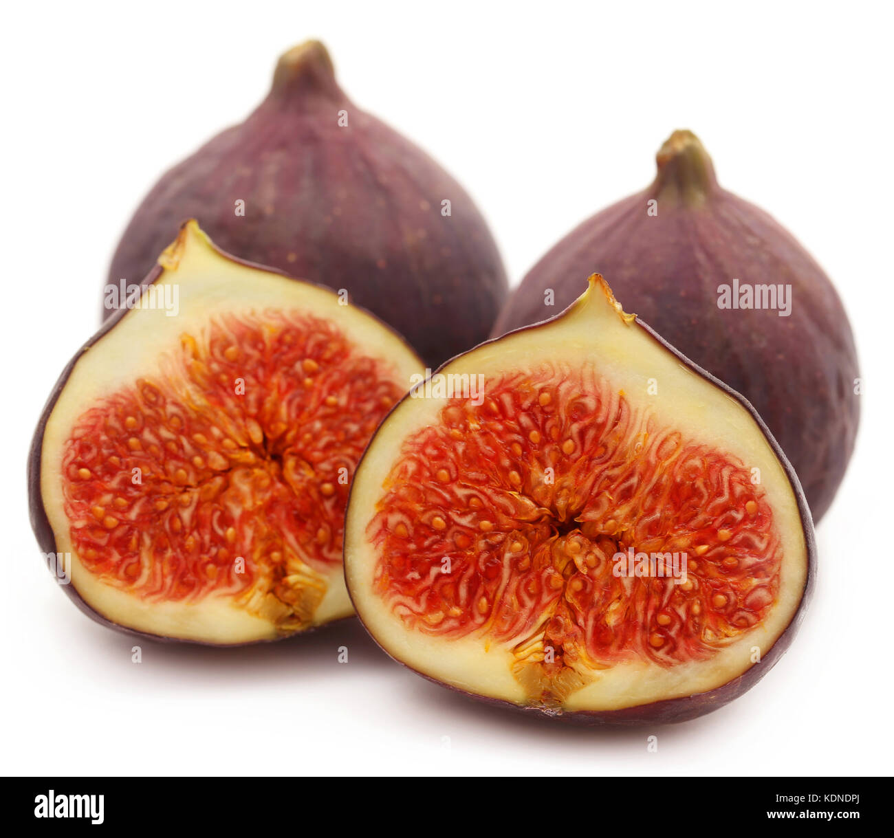Fresh organic common figs over white background Stock Photo - Alamy