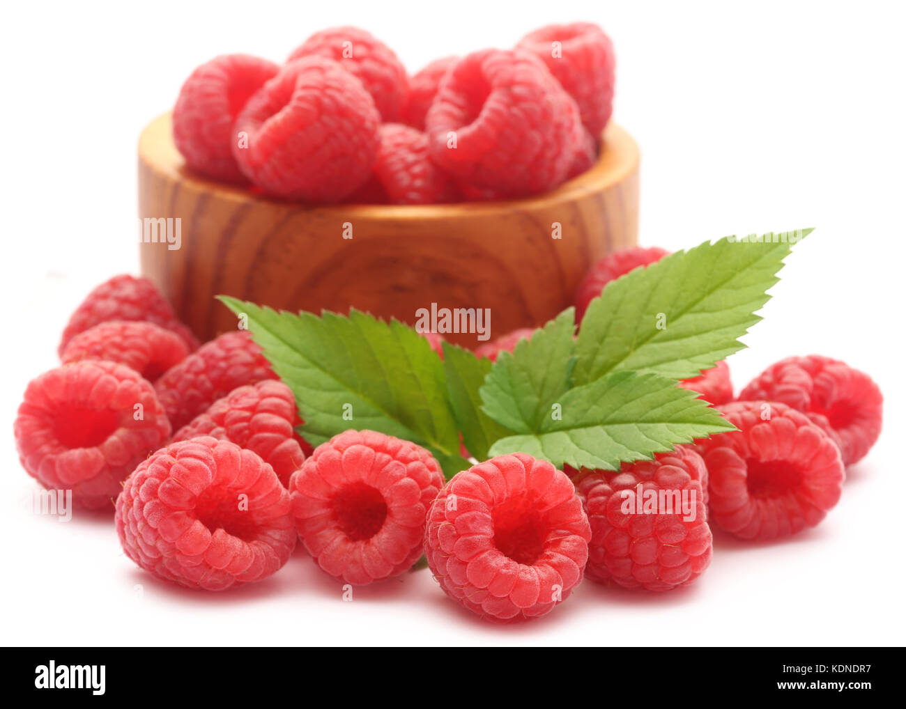 Fresh Raspberry over white background Stock Photo - Alamy