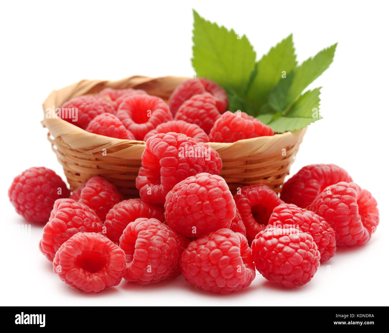 Fresh Raspberry over white background Stock Photo - Alamy