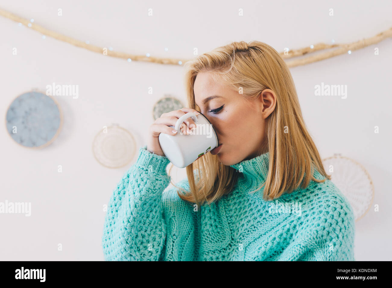 Young pretty girl drinking coffee Stock Photo - Alamy Young pretty girl drinking coffee Stock Photo - Alamy