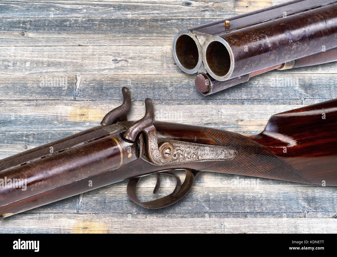 Antique Cowboy western coach shotgun with room for your type Stock ...