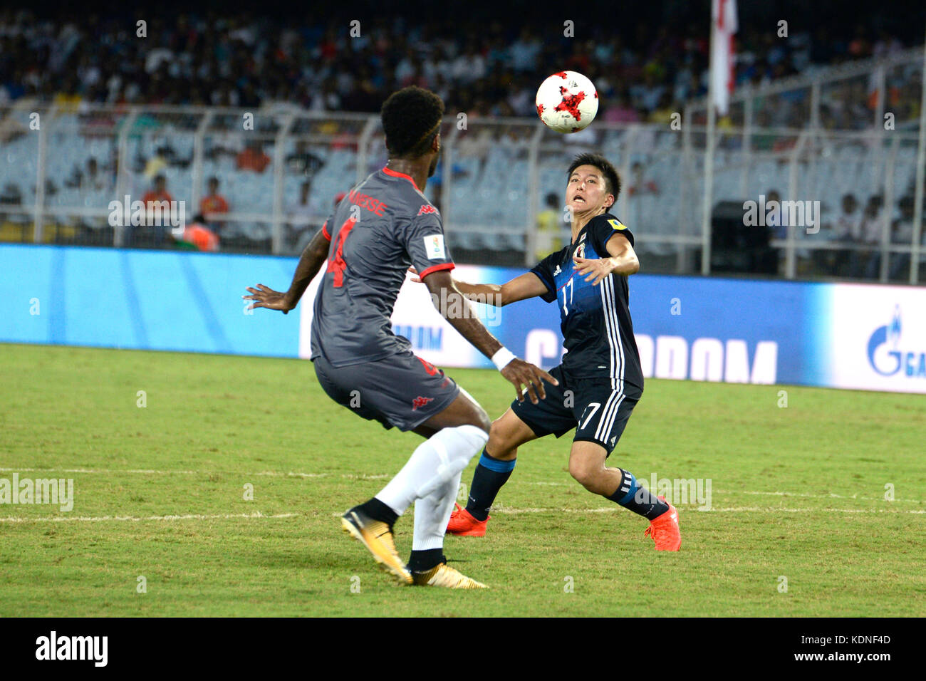 Kolkata, India. 14th Oct, 2017. Player of Japan and New Caledonia in ...