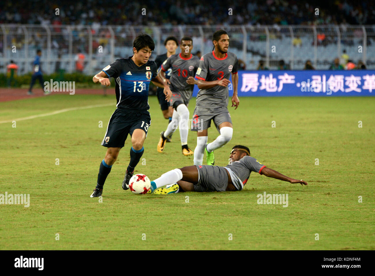 Kolkata, India. 14th Oct, 2017. Player of Japan and New Caledonia in ...