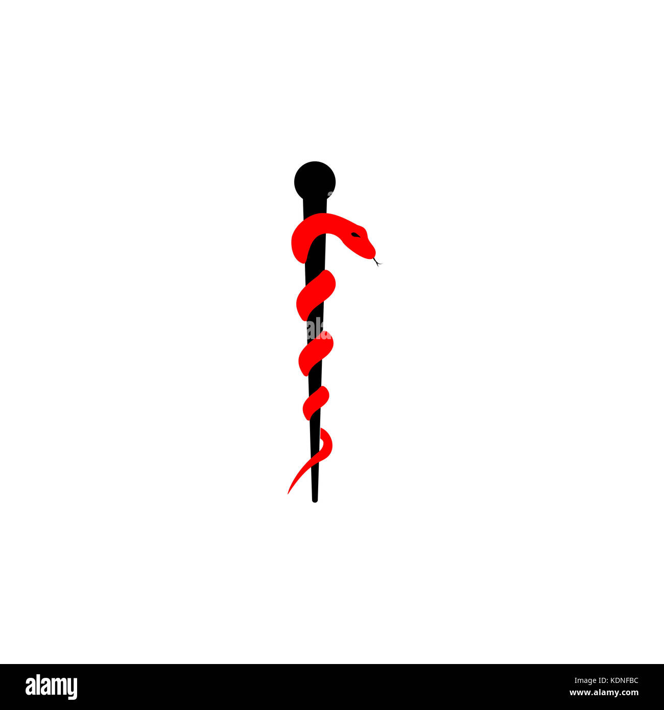 rod of asclepius , symbol on white background , vector Stock Photo - Alamy