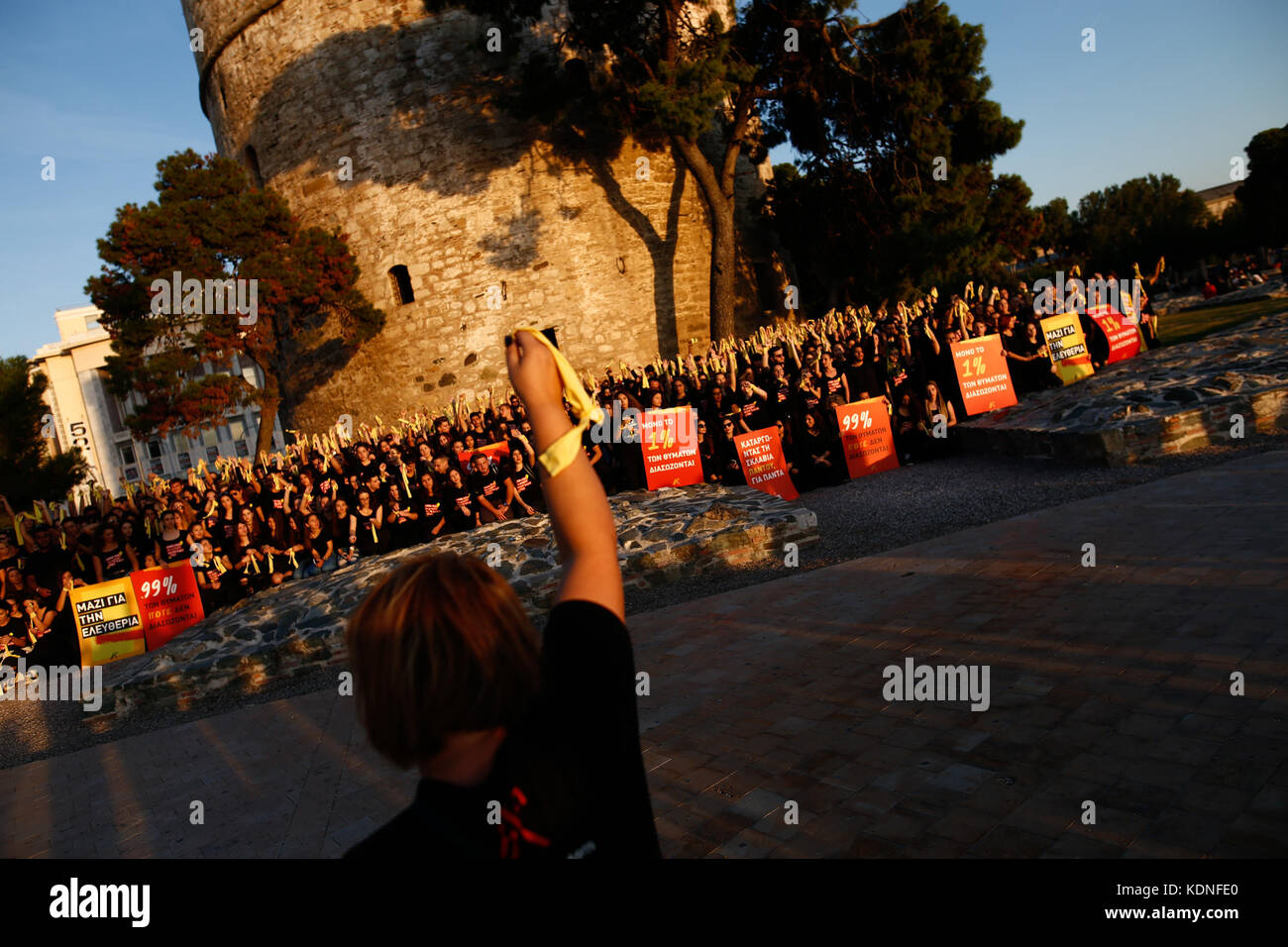 Thessaloniki, Greece. 14th Oct, 2017. Silence protest called Walk for ...