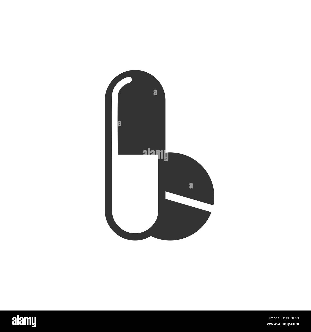 Medical Drugs icon, Tablets icon symbol Flat Stock Photo - Alamy