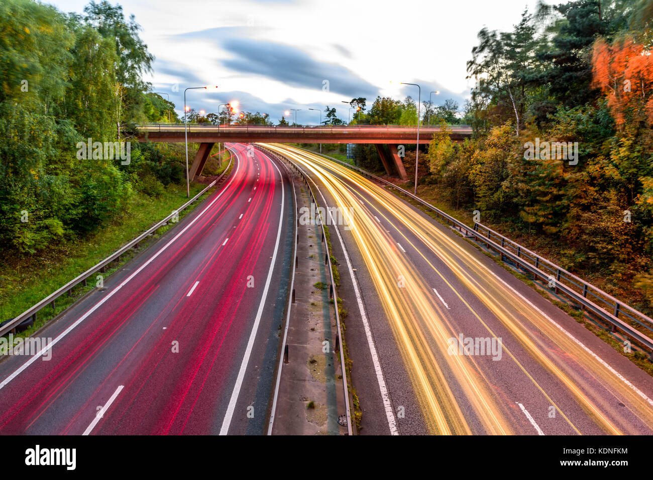 Night View of UK Motorway Highway Traffic Stock Photo - Alamy