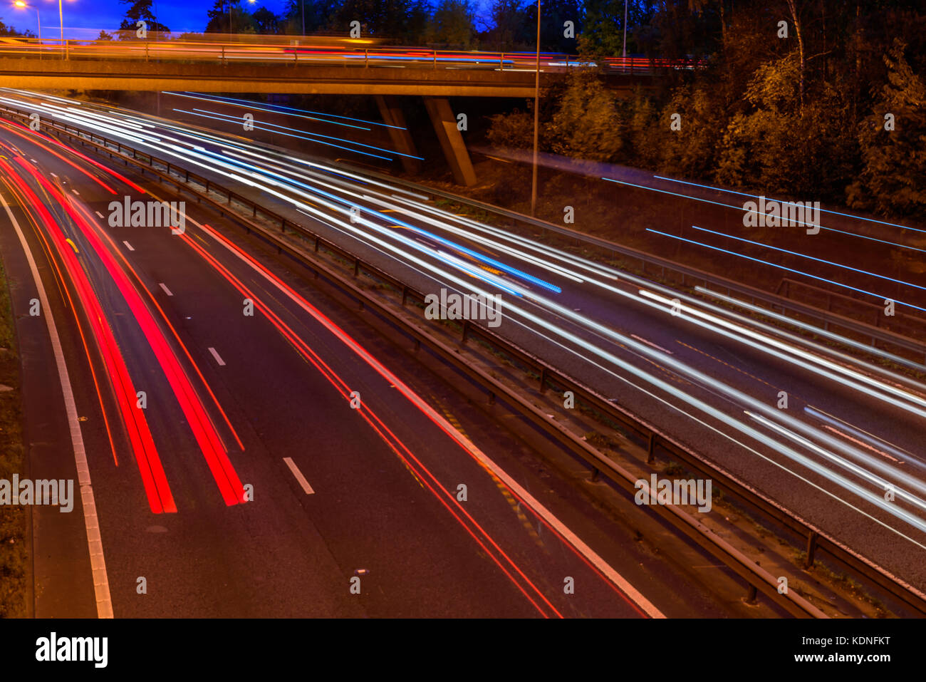 Night View of UK Motorway Highway Traffic Stock Photo - Alamy