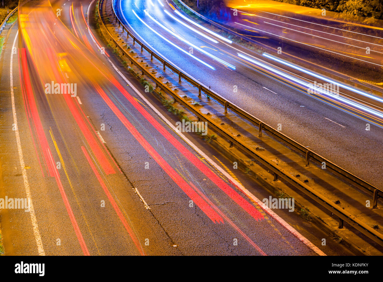 Night View of UK Motorway Highway Traffic Stock Photo - Alamy