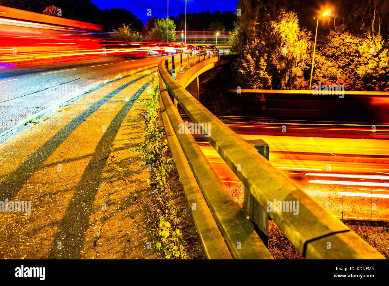Night View of UK Motorway Highway Traffic Stock Photo - Alamy