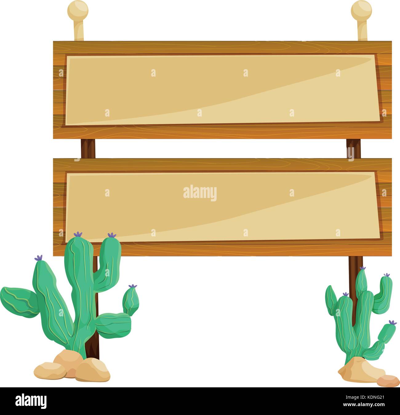 Two wooden signs on the post illustration Stock Vector Image & Art - Alamy
