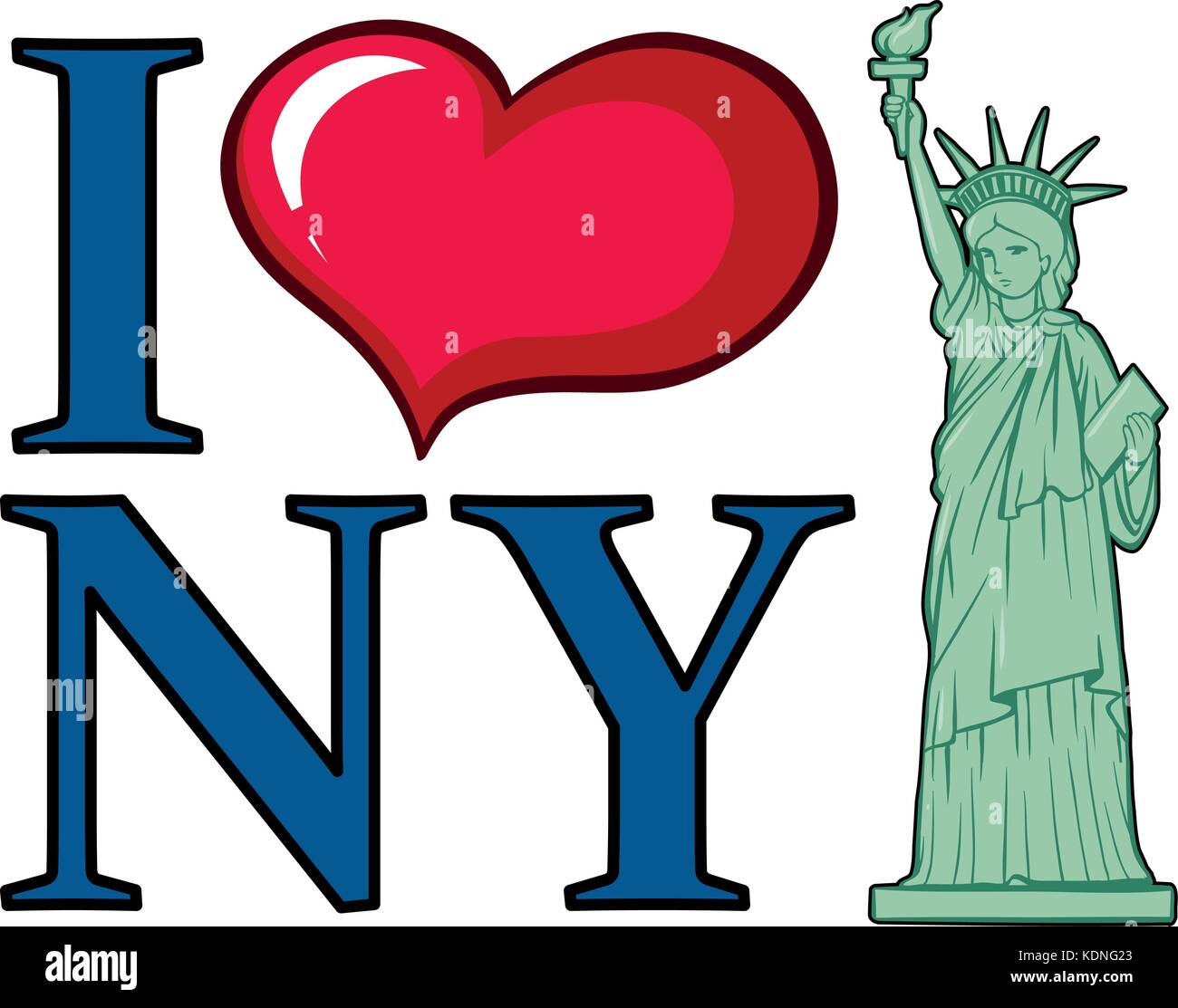 I love New York city poster design illustration Stock Vector Image ...