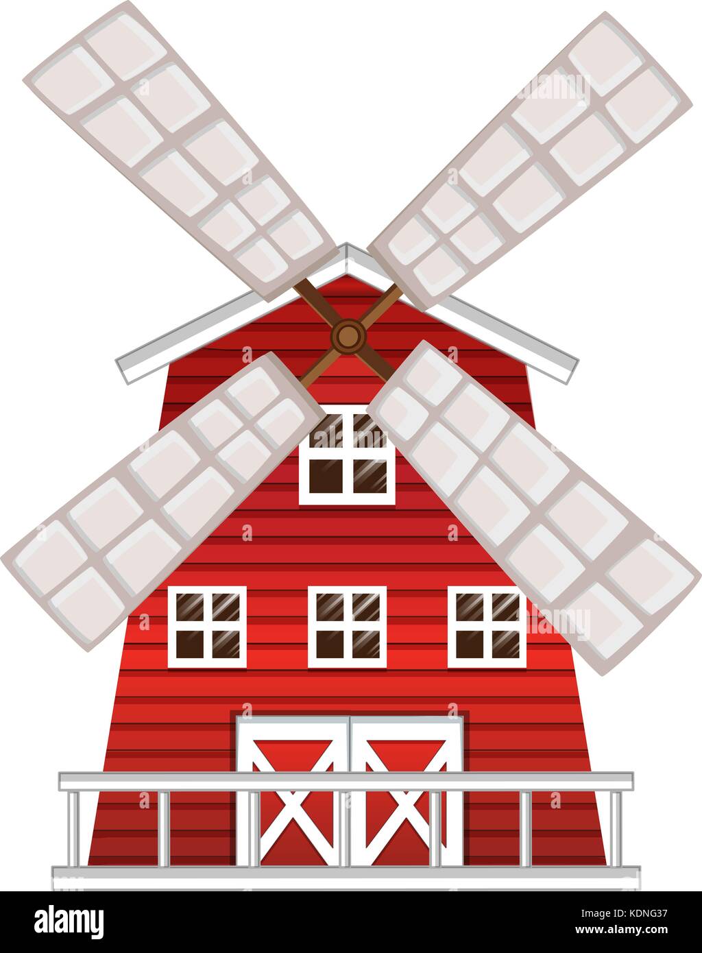 Windmill painted in red color illustration Stock Vector Image & Art - Alamy