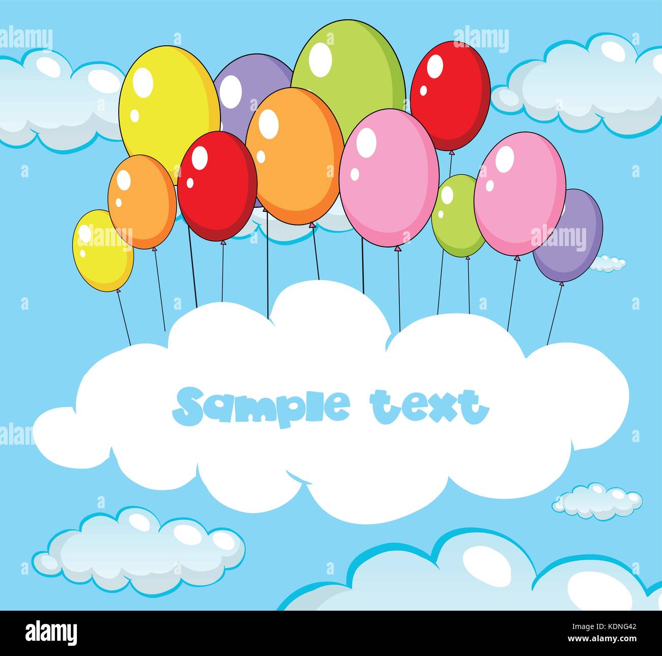 Text space with balloons in sky illustration Stock Vector Image & Art ...