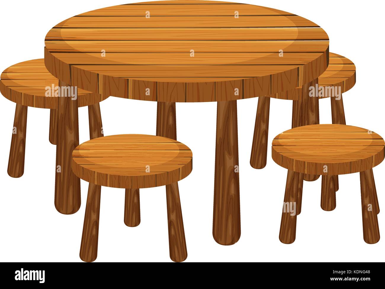 Round picnic table Stock Vector Images - Alamy