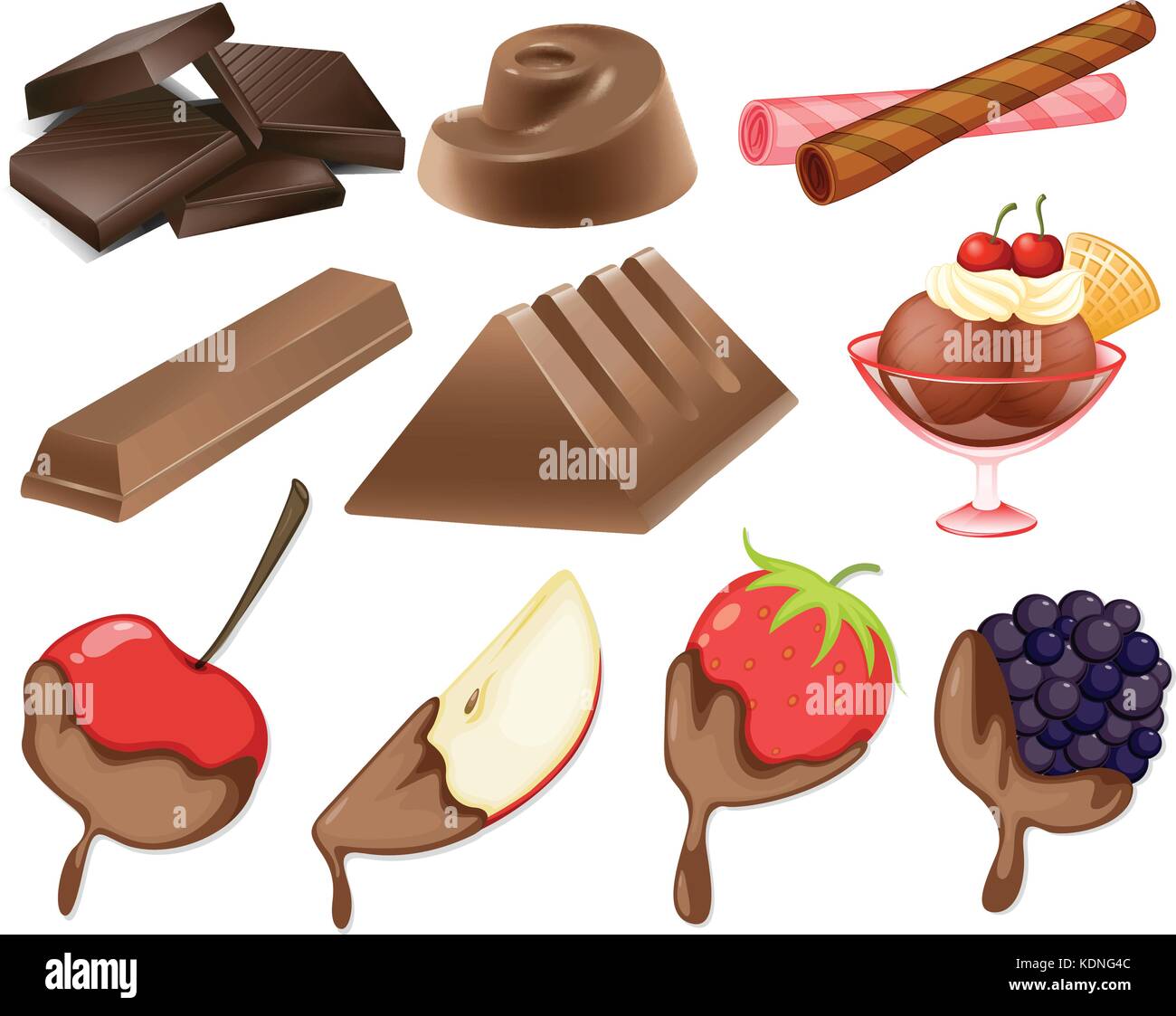 Different chocolate bars white Stock Vector Images - Alamy