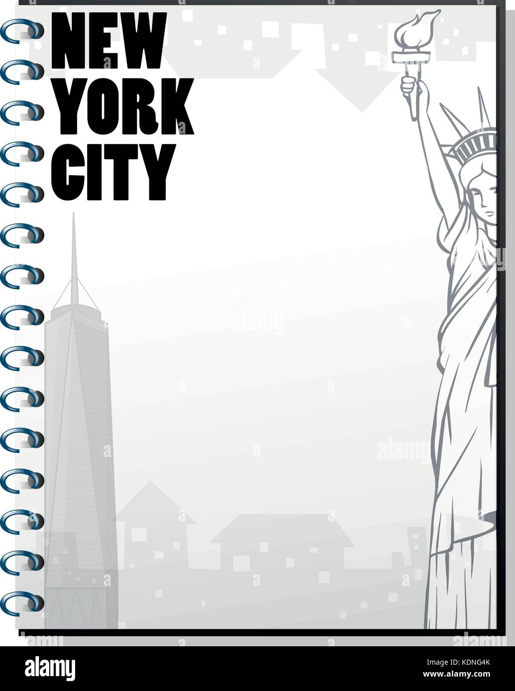 Paper template with new york theme illustration Stock Vector Image ...