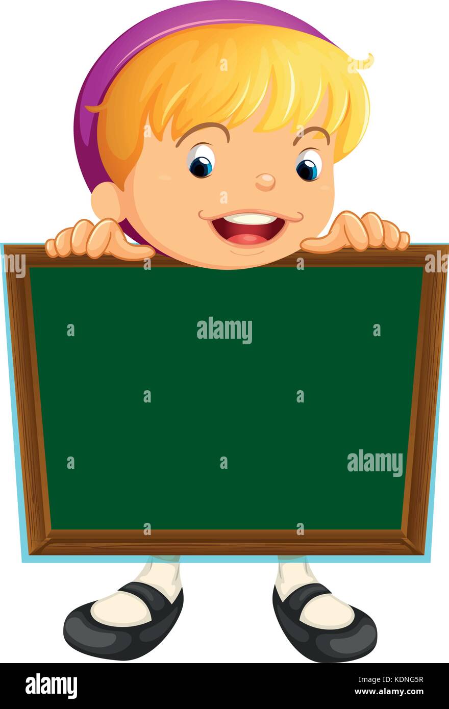 Board template with cute girl illustration Stock Vector Image & Art - Alamy