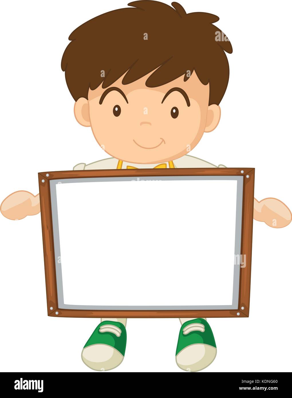 Boy holding white board illustration Stock Vector Image & Art - Alamy