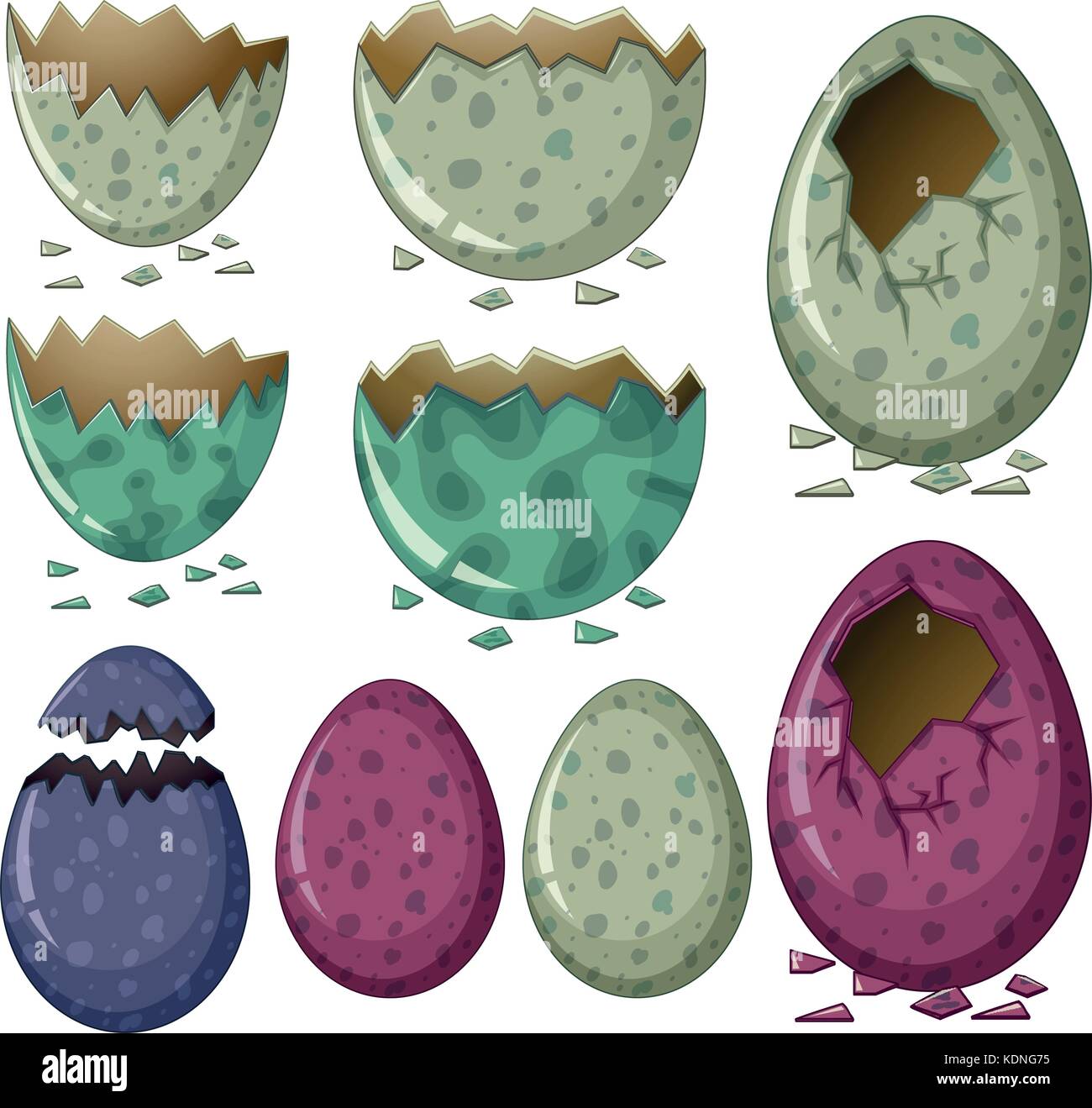 Different patterns of dinosaur eggs illustration Stock Vector Image ...