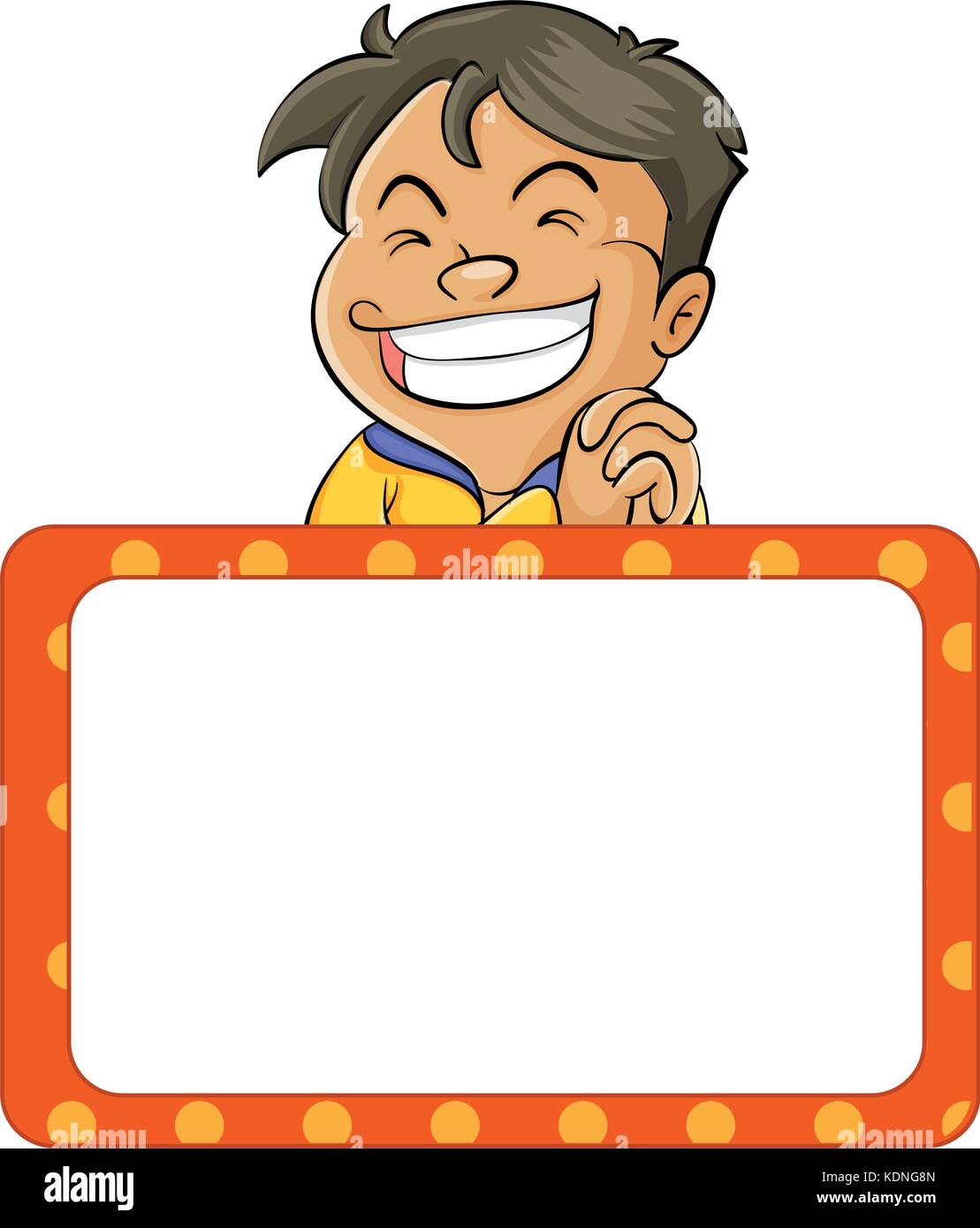 Happy boy and board template illustration Stock Vector Image & Art - Alamy