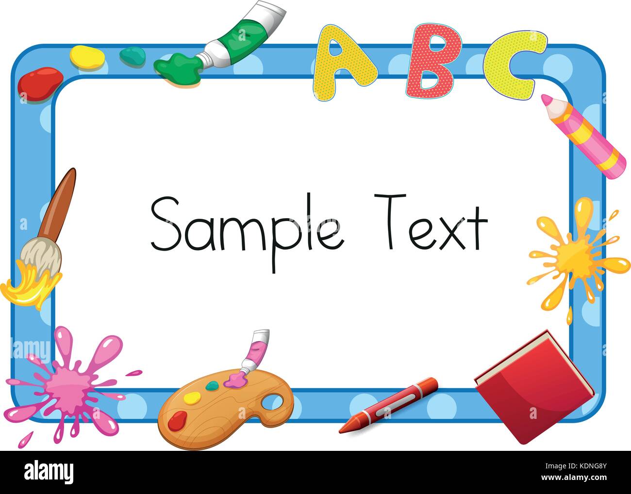 Border template with arts equipments illustration Stock Vector Image ...