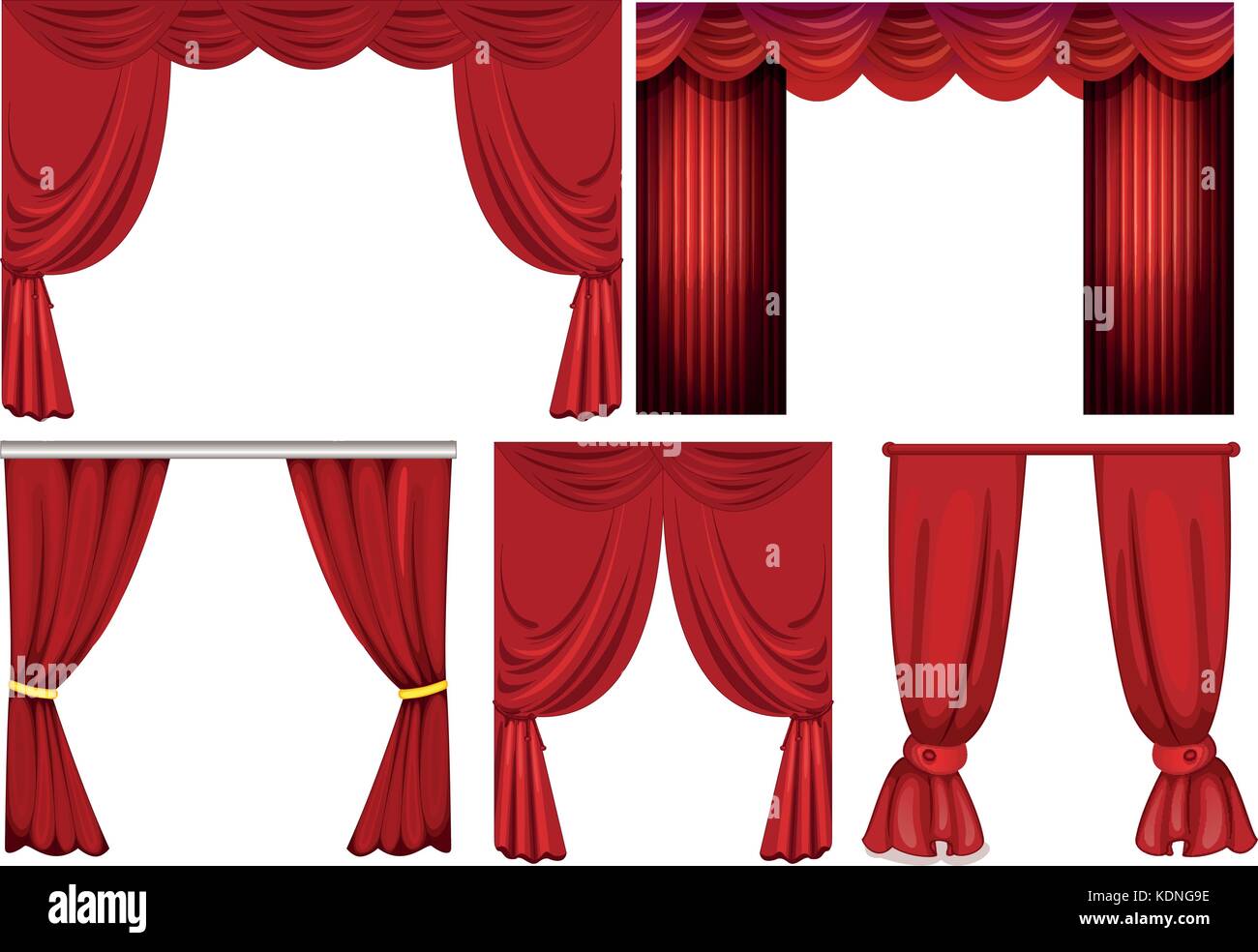 Different designs of red curtains illustration Stock Vector Image & Art ...